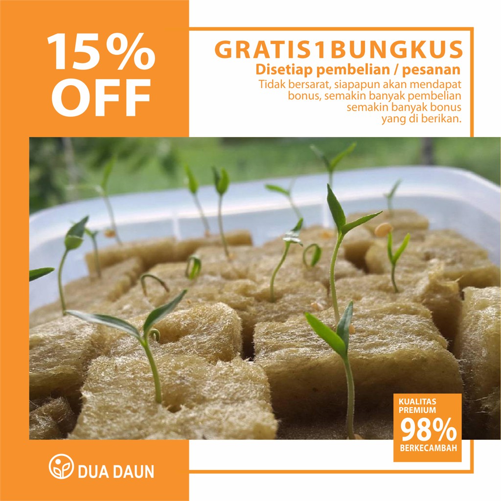 Jual Rockwool R - Growth Chemical Binder 2,5x2,5x2,5cm 18 potong SIAP ...