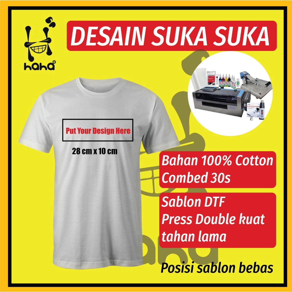 Jual Kaos Sablon Custom DTF A5 Panjang / Sablon Kaos Satuan / Desain ...