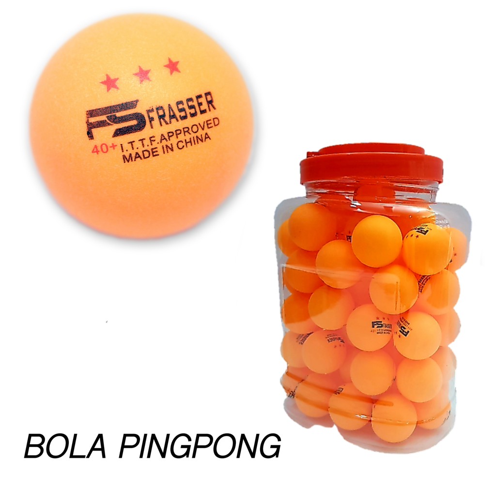Jual bola pingpong tenis meja frasser 1 toples isi 60 biji bola kuning | Shopee Indonesia