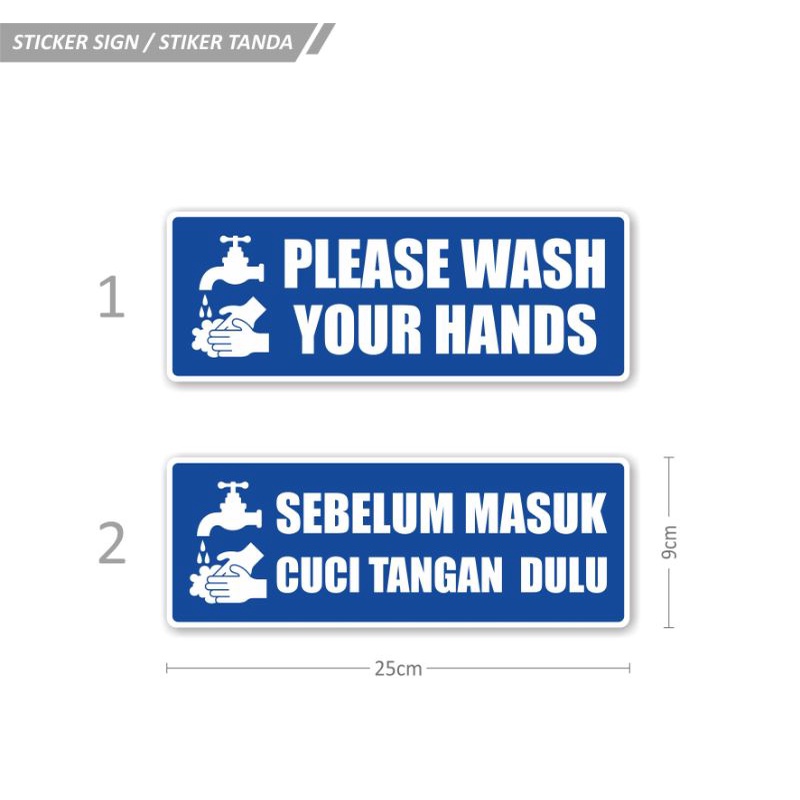 Jual STICKER TANDA SIGN PERINGATAN INFORMASI CUCI TANGAN | Shopee Indonesia