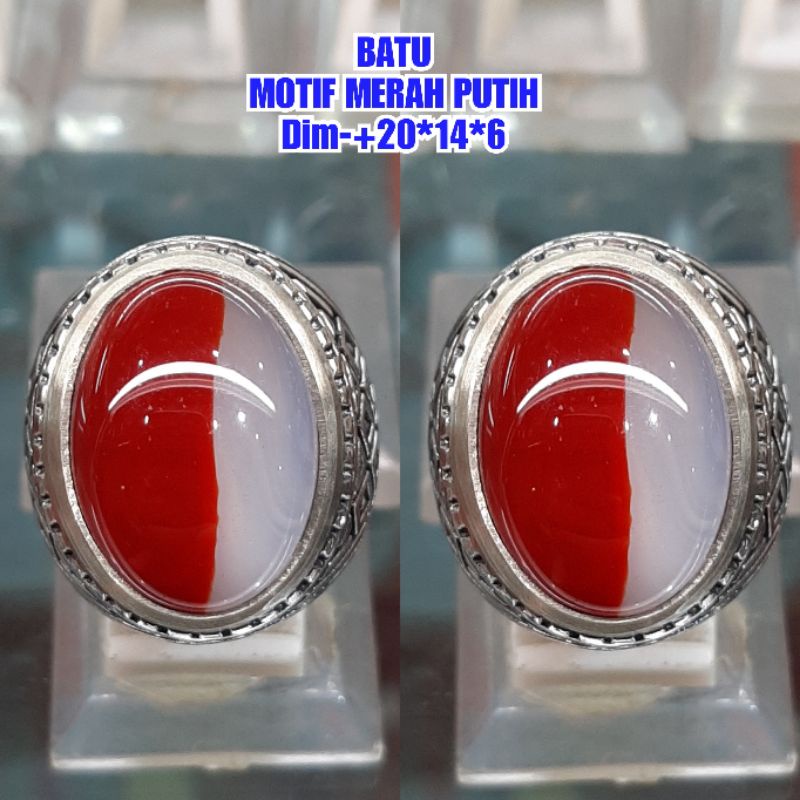 Jual BATU AKIK MOTIF MERAH PUTIH | Shopee Indonesia