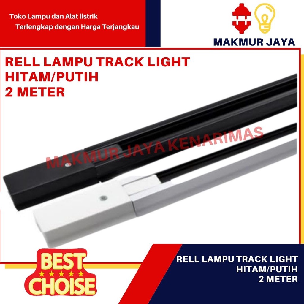 Jual RELL LAMPU TRACK SOROT 2 M METER TRACK LIGHT 2 M PUTIH HITAM ...