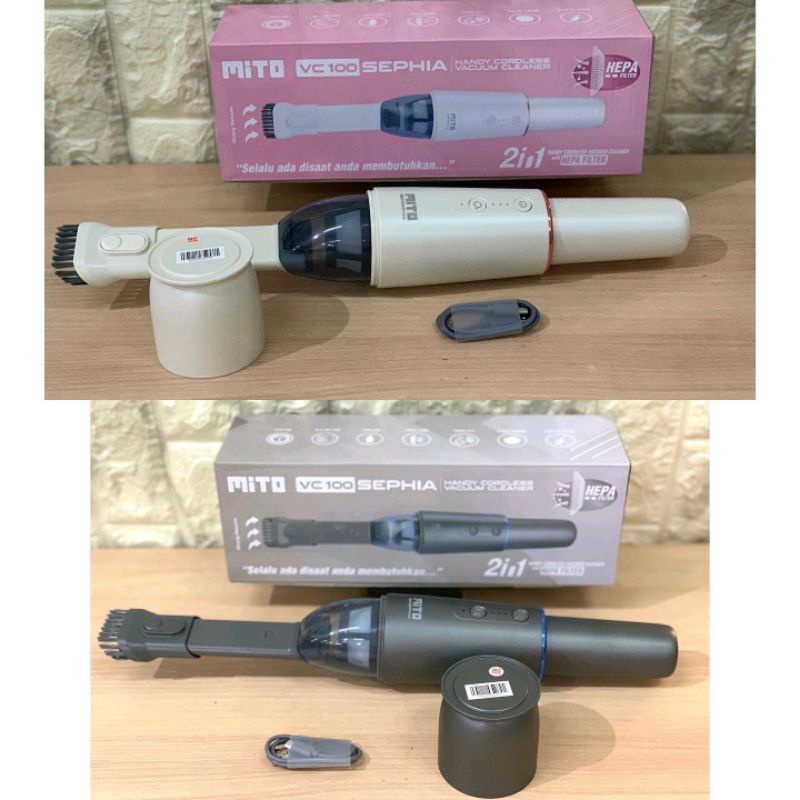 Jual MITO VC 100 SEPHIA 2 IN 1 HANDY CORDLESS VACUUM WITH HEPA FILTER ...