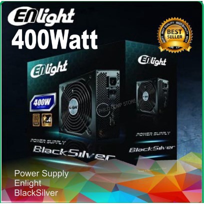 Jual Power Supply Enlight 400 Watt Black Silver II GPX | Shopee Indonesia