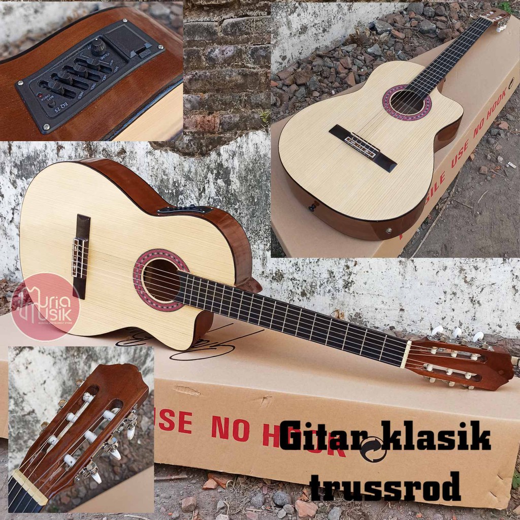Jual Gitar nilon klasik cutaway eq7545R | Shopee Indonesia