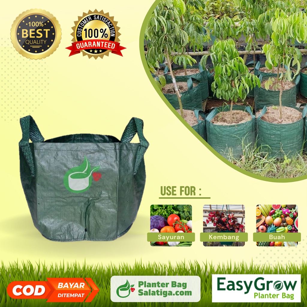 Jual Planter Bag 35 Liter Hijau D37xT33 cm Easy Grow Pot Tanaman Buah ...