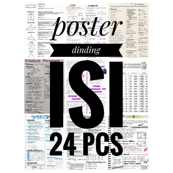 Jual poster dinding poster meja belajar rumus matematika isi 24 pcs ...