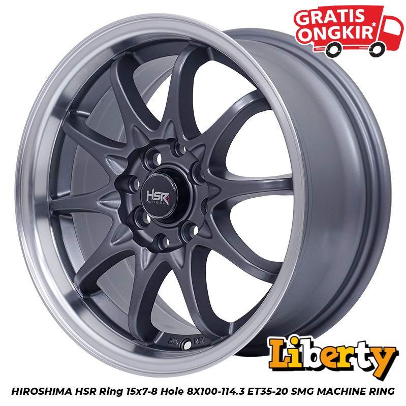 Jual VELG MOBIL RING 15X7/8 PCD 8X100-114,3 ET35/20 HSR HIROSHIMA FC | Shopee Indonesia