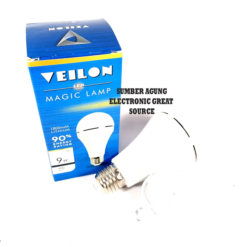 Jual Veilon LED Magic Lamp 9W Bohlam Emergency 1800mAh Nyala Mati Lampu ...