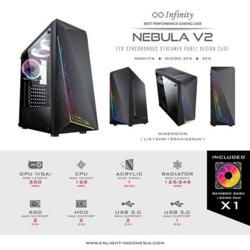 Jual Casing PC Gaming Infinity NEBULA V2 ATX | Shopee Indonesia