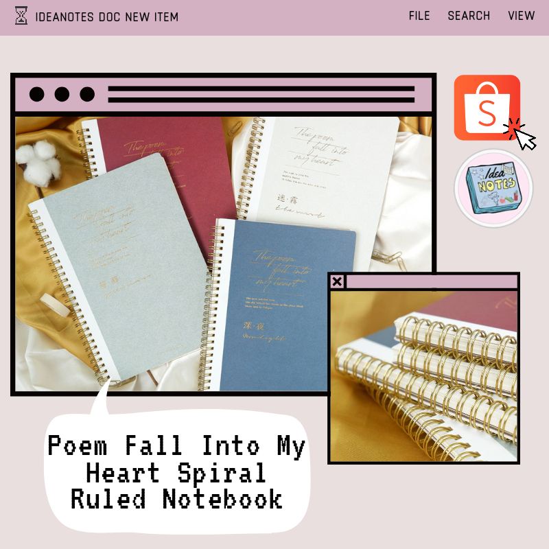 Jual Buku Tulis Bergaris Poem Fall Into My Heart Spiral Ruled Notebook ...