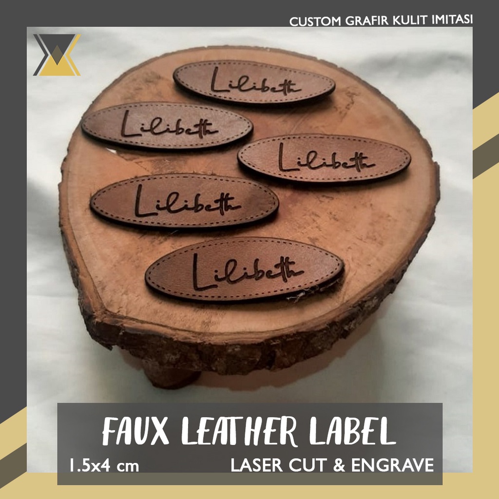 Jual Custom Grafir Logo Label Kulit Kulit Imitasi 1.5x4 cm | Shopee ...