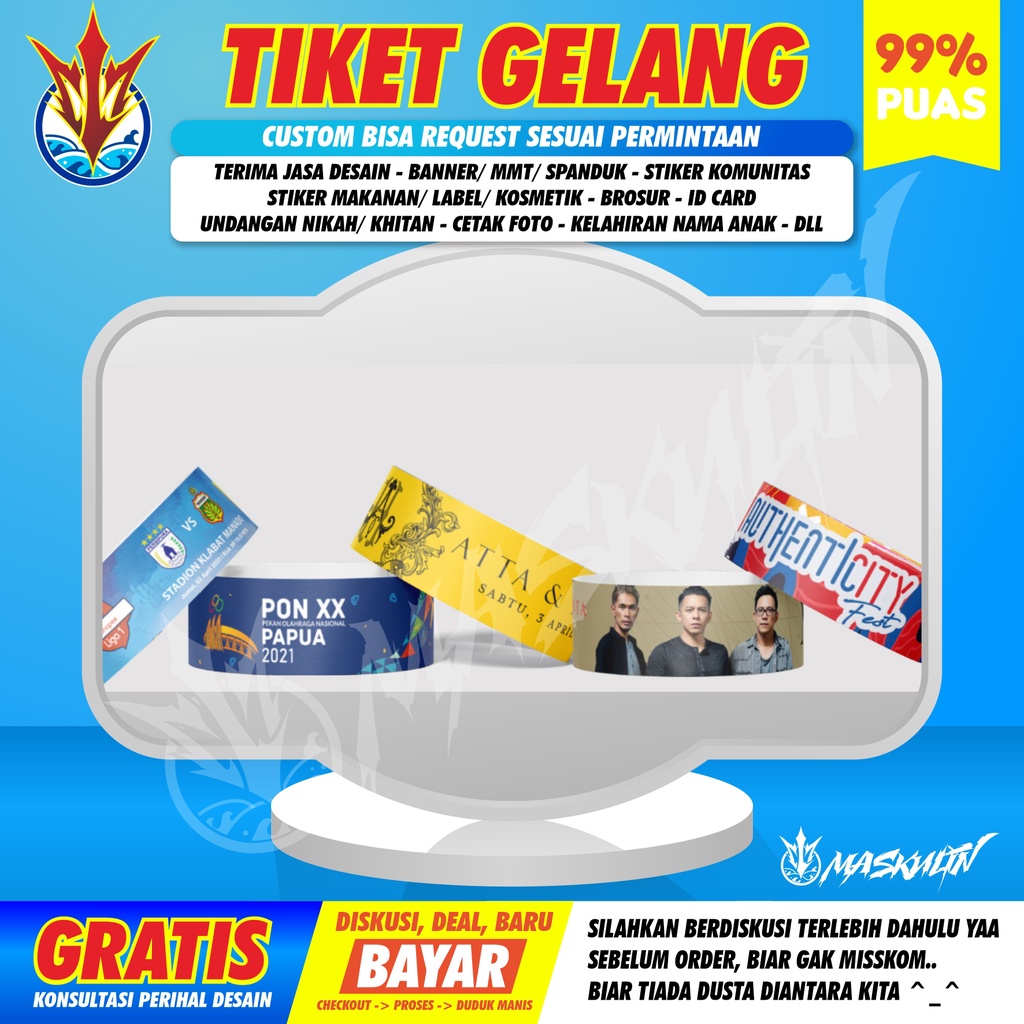 Jual gelang tiket event acara konser seminar tiket wahana pentas seni ...