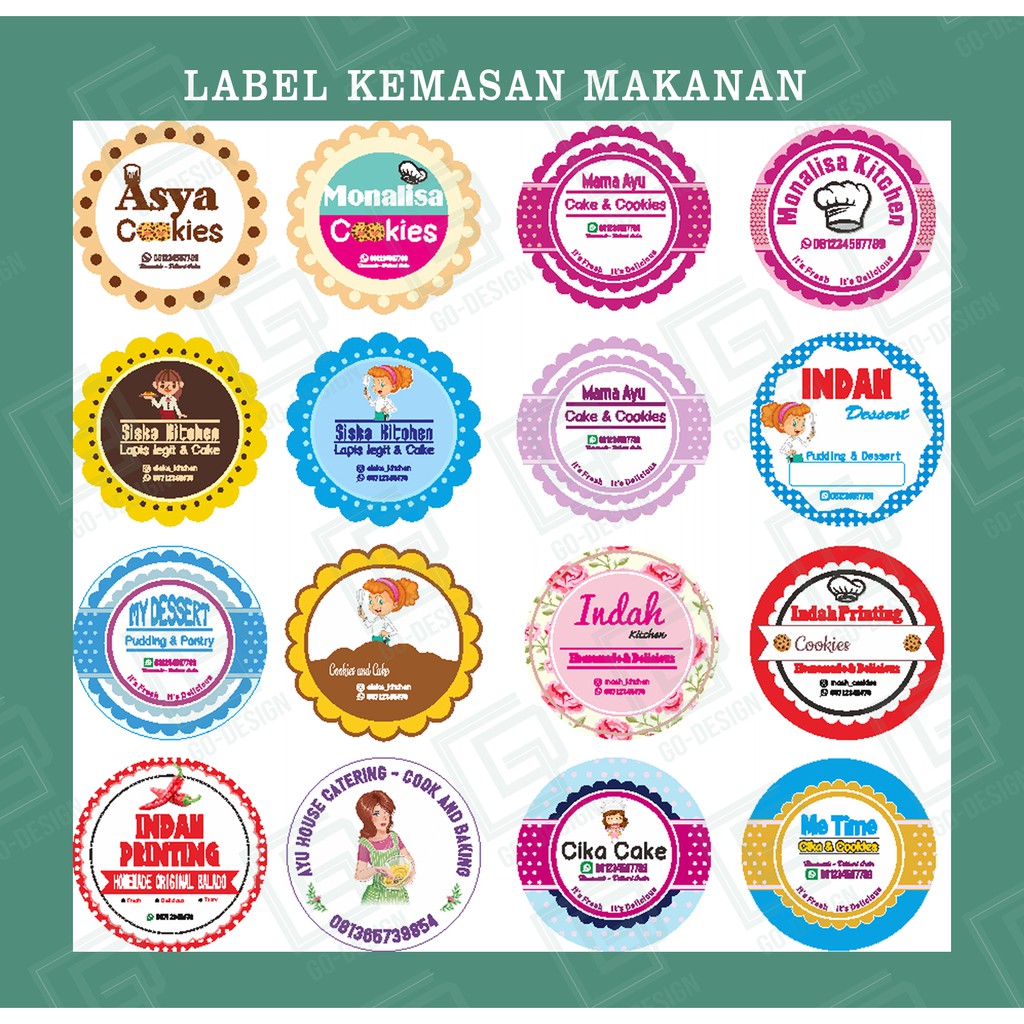 Jual CETAK STIKER /LABEL BULAT/LABEL NAMA/LABEL MAKANAN/TOPLES KEMASAN ...