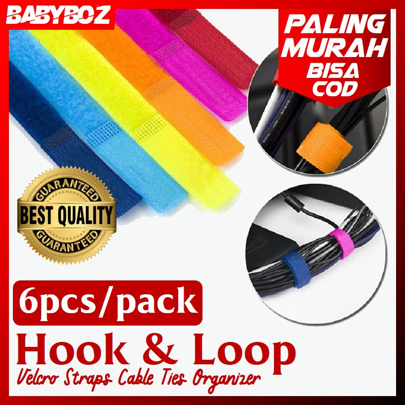 Jual BABYBOZ - Hook & Look Klip Kabel Velcro 6 PCS TALI PENGIKAT IKAT ...