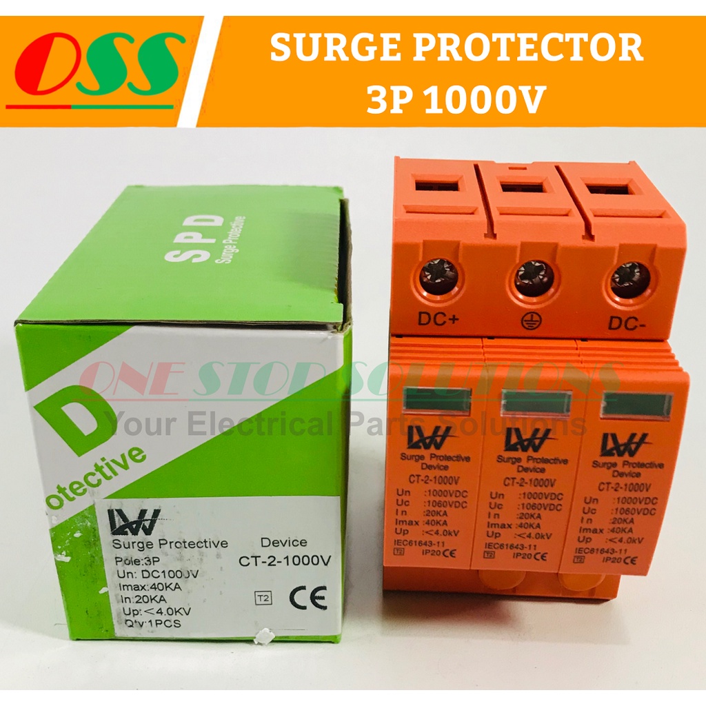 Jual Surge Protection Device Arrest Surge Protector SPD DC 3P 1000V ...