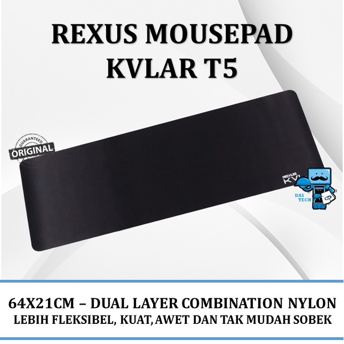 Jual Mousepad Rexus KVLAR T5 Gaming MousePad 64 x 21 cm - Hitam ...