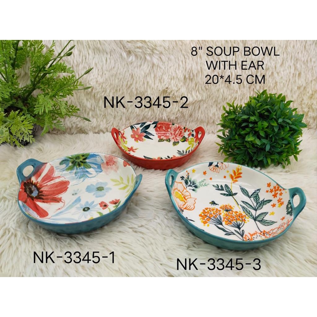 Jual Mangkuk Mangkok Saji Wadah Dengan Gagang Keramik Soup Bowl 8 ...