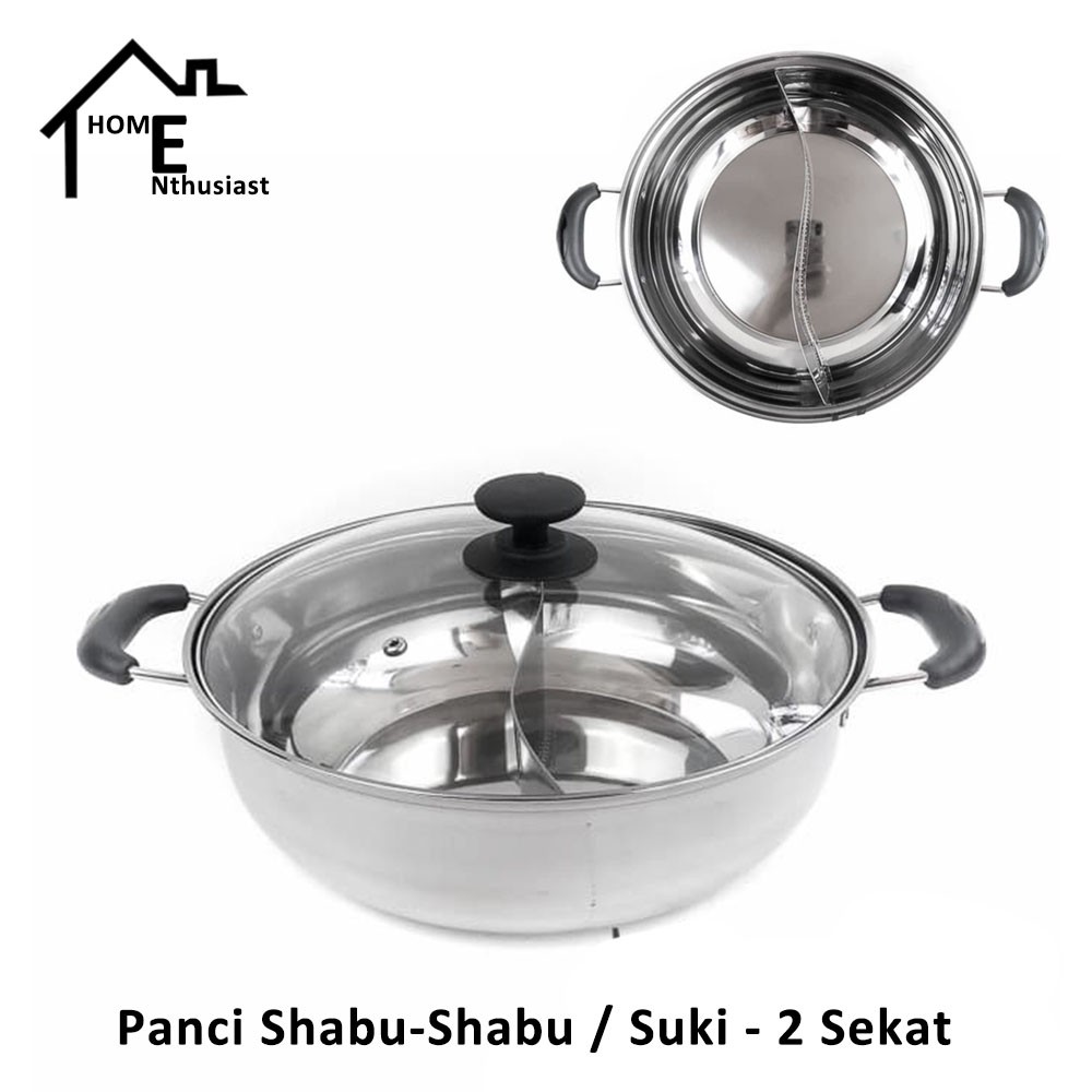 Jual Panci 2 Sekat + Tutup Sukiyaki / Hotpot / Shabu [ 28cm 30cm 32cm ...