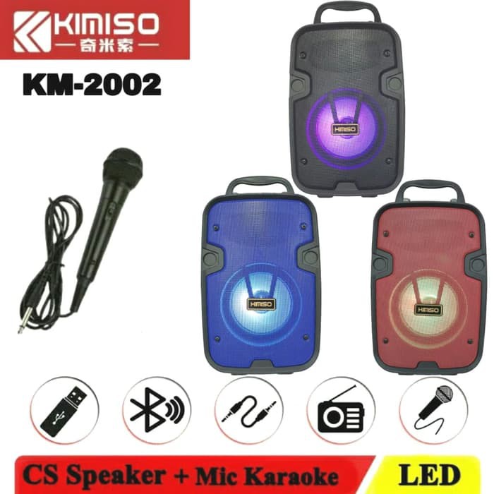Jual Speaker Bluetooth Led Karaoke Portable Wireless KIMISO KM 2002 ...