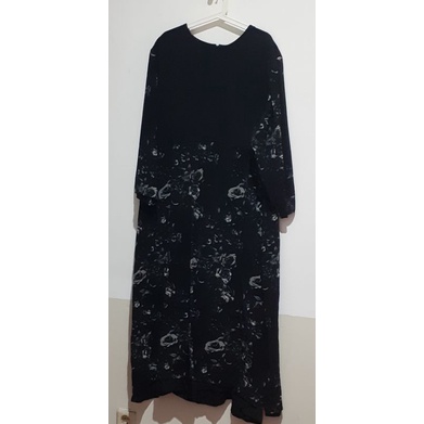 Jual BIG SIZE Gamis Hitam Kombinasi Bunga (bekas) | Shopee Indonesia
