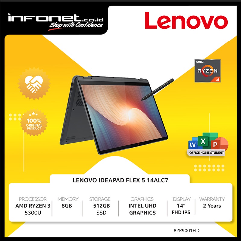 Jual LENOVO IDEAPAD FLEX 5 R3 5300U 8GB 512GB 14" W11 OHS | Shopee ...