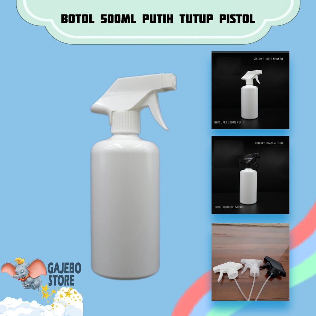 Jual BOTOL 500ML PET PUTIH SPRAY TRIGGER KISPRAY / BOTOL PLASTIK 500ML ...