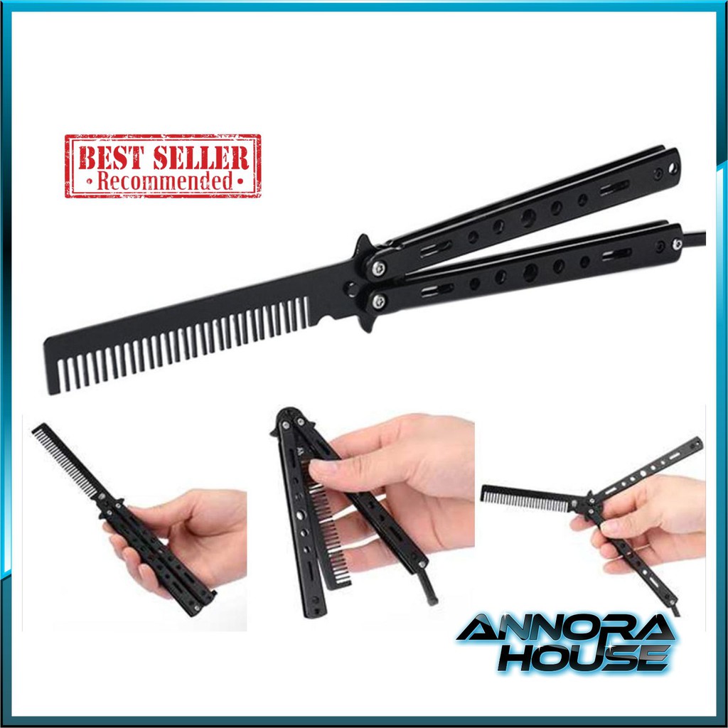 Jual Sisir Besi Stainless Steel Klasik Retro Butterfly Balisong Training Knife Cs Go Shopee