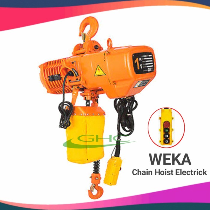 Jual DLN | Chain Electric Hoist 1 ton x 12 meter WeKa 3 Phase 380 Volt ...