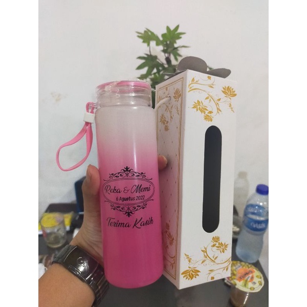 Jual BOTOL SLIM WARNA SABLON + BOX | Shopee Indonesia