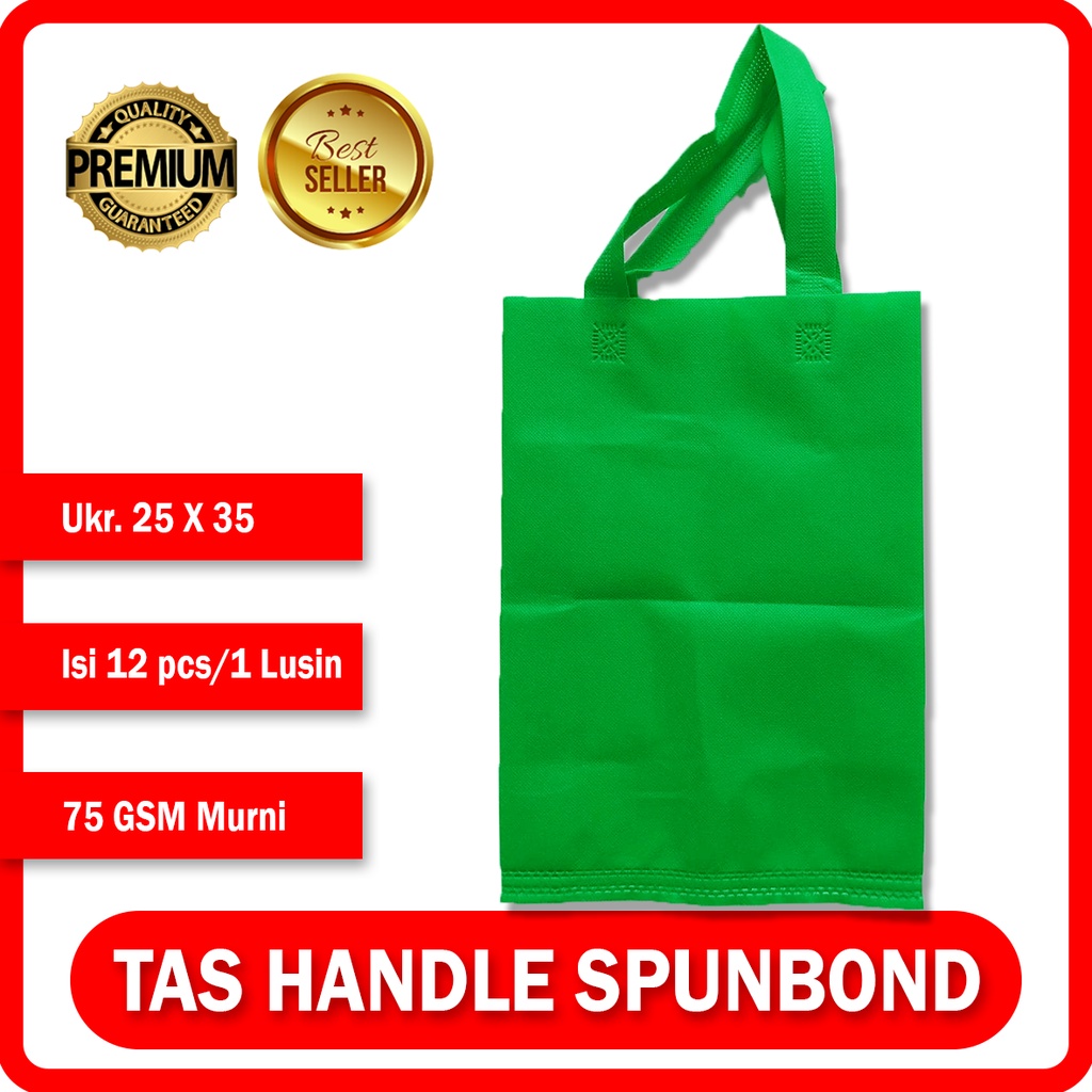 Jual Souvenir Tas Press Goodiebag Spunbond Handle - Hijau Muda 25CM x ...