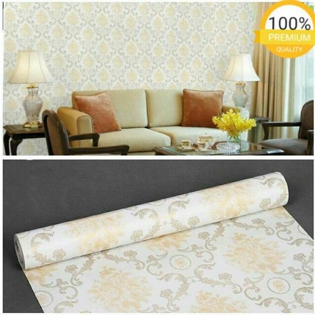 Jual Wallpaper Motif Batik Kuning Klasik 1 roll | Shopee Indonesia