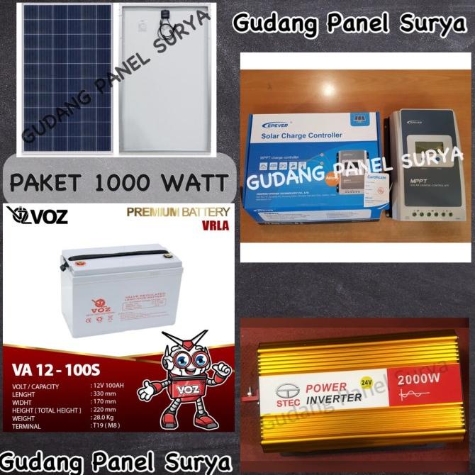 Jual PAKET Solar Panel Surya PLTS Tenaga Surya 1000Watt 1000watt 1000W ...