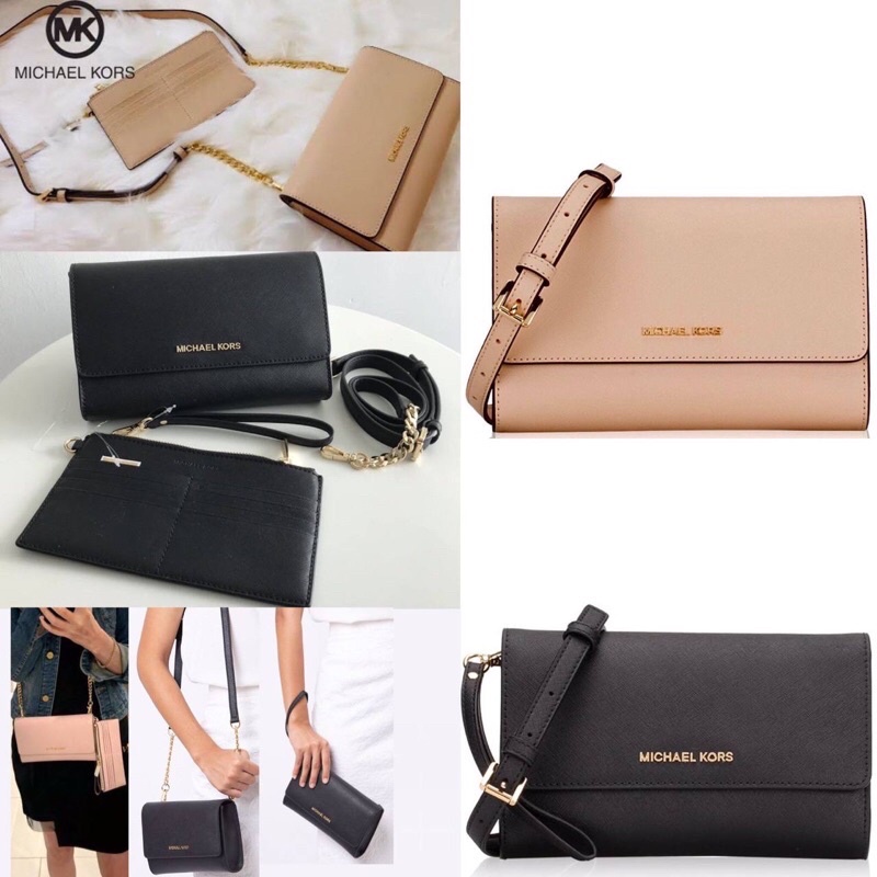 Jual ( SOLD ) Tas MK Jet Set Travel Wristlet Clutch Crossbody - Black ...