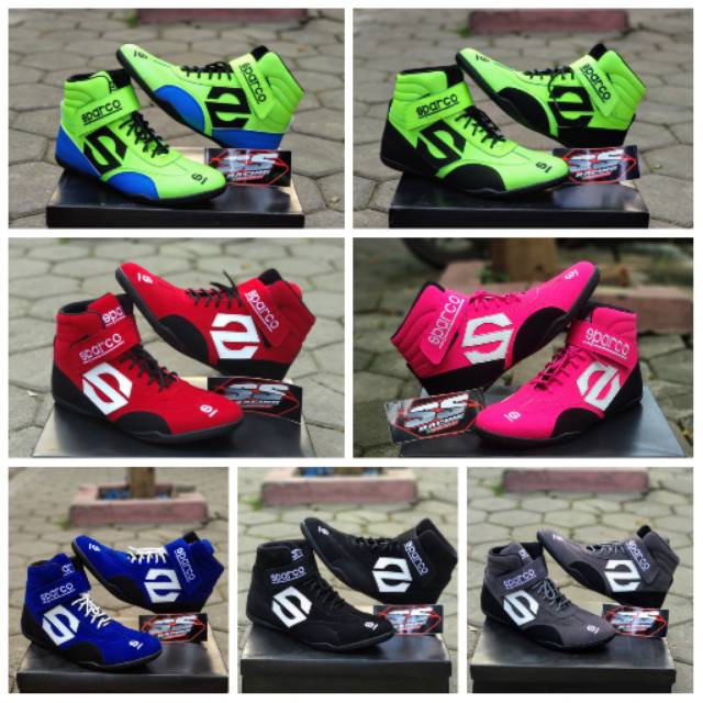 Jual Sepatu drag bike race gokart biker touring casual hitam kulit ...