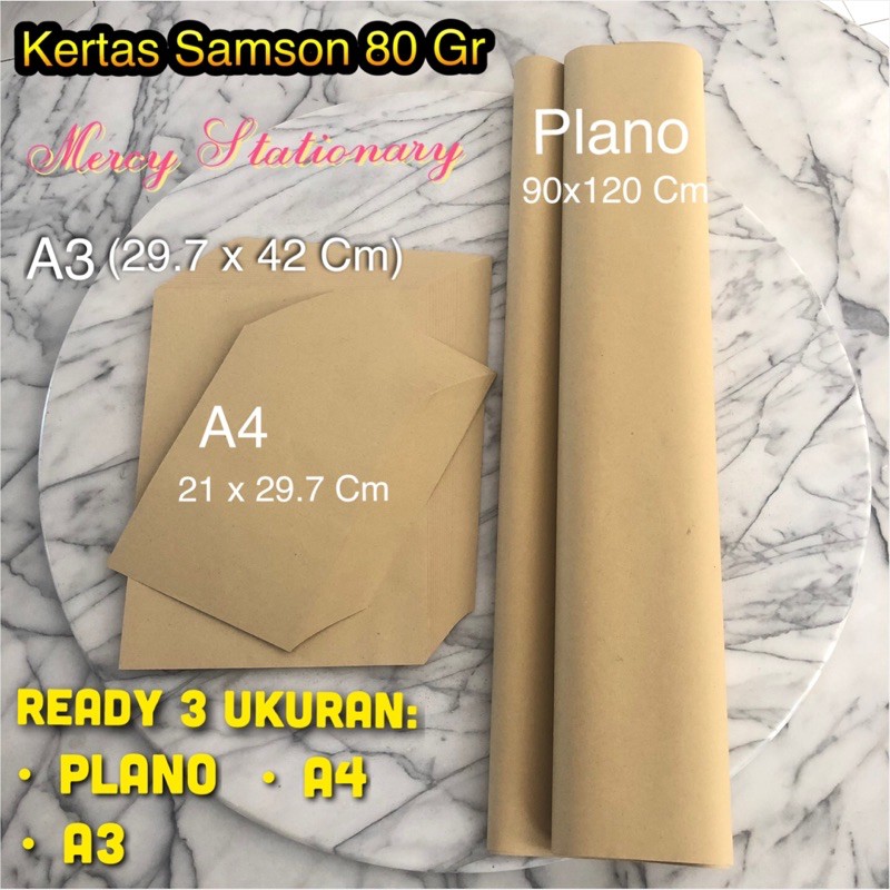 Jual 100 Lembar - Kertas Kraft Samson 80 Gr A4 F4 Kertas A3 Boxy Kuarto ...