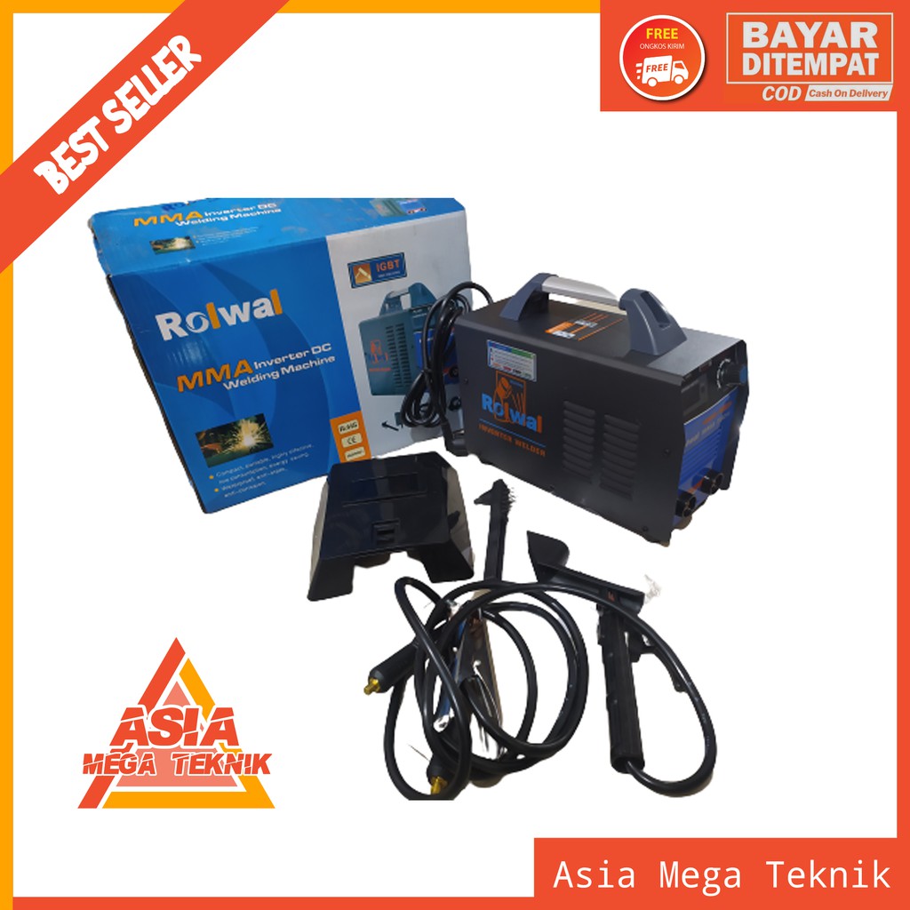 Jual Mesin Las Listrik 900 Watt [NEW MODEL] ROLWAL Mesin Las Listrik 160H/ Trafo Welding ...