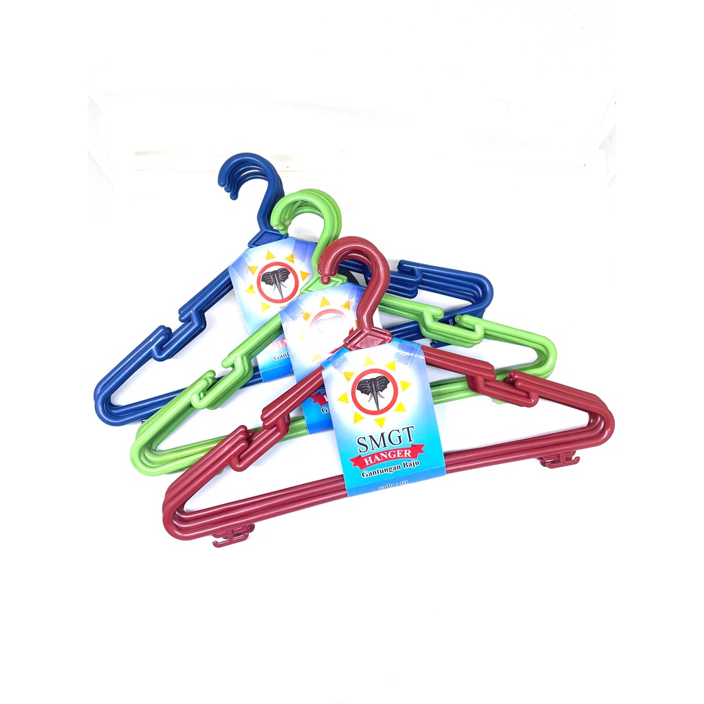 Jual Gantungan Baju Lidi Premium Tebal Biru Merah Hijau / Hanger Baju ...