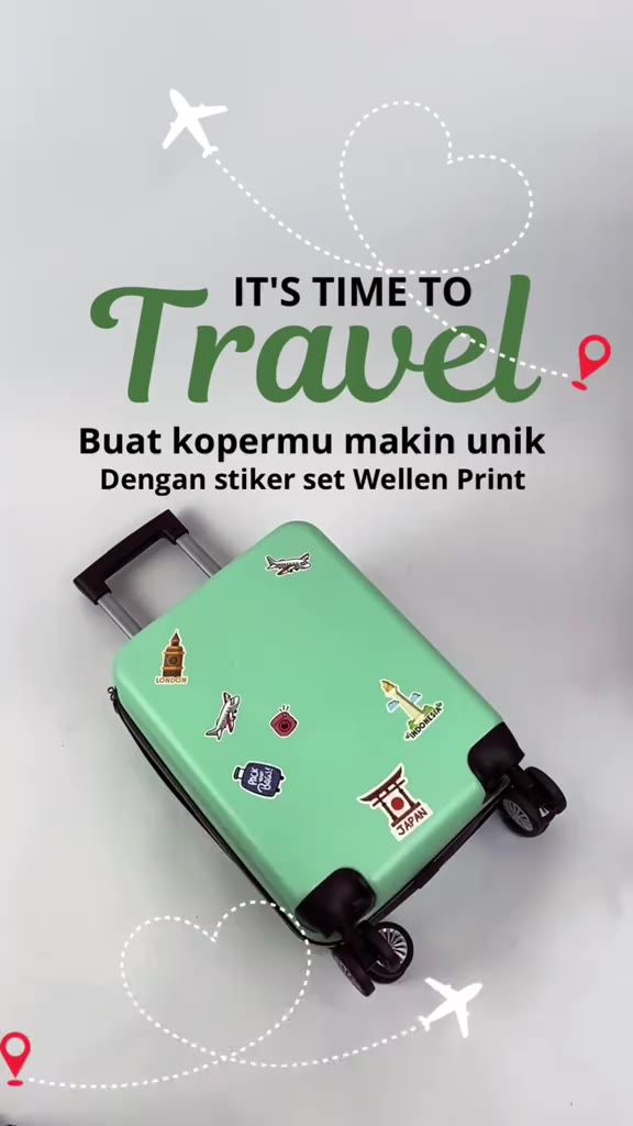 Jual WELLEN PRINT - Sticker Set Koper / Print Sticker Koper Travel ...