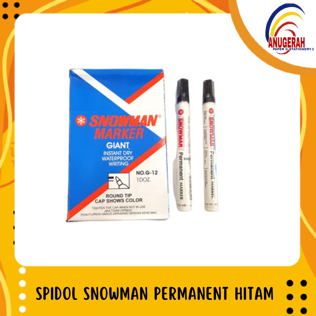 Jual SPIDOL PERMANENT HITAM / SNOWMAN PERMANENT ( Tidak Bisa Dihapus ...