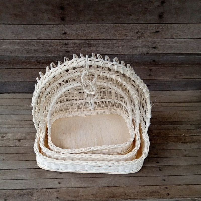 Jual READY STOK keranjang rotan ayunan kotak full rotan halus 1 set isi ...