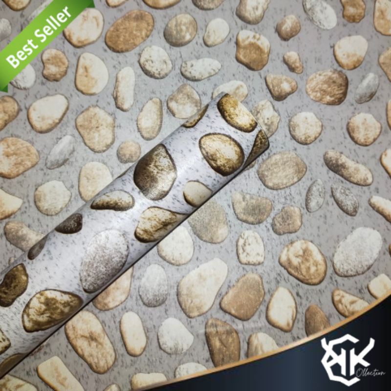 Jual Wallpaper Dinding Motif Batu Alam 45cm x 100cm Batu Alam Abu ...