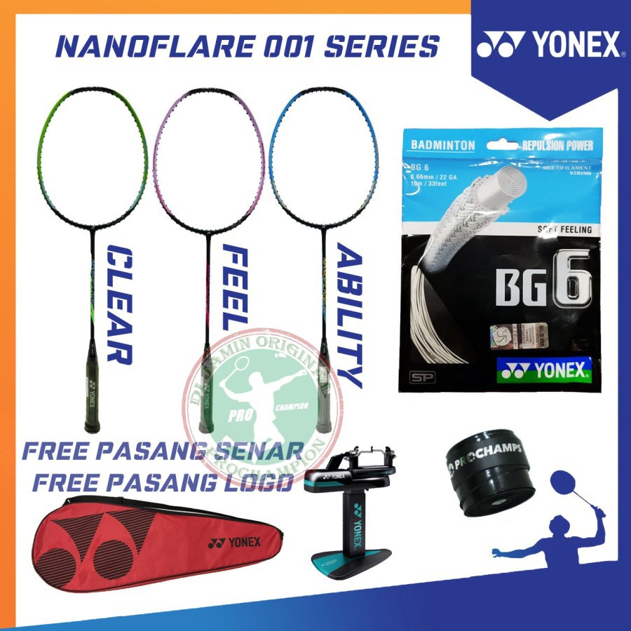 Jual RAKET BADMINTON ORIGINAL YONEX NANOFLARE 001 CLEAR / FEEL ...