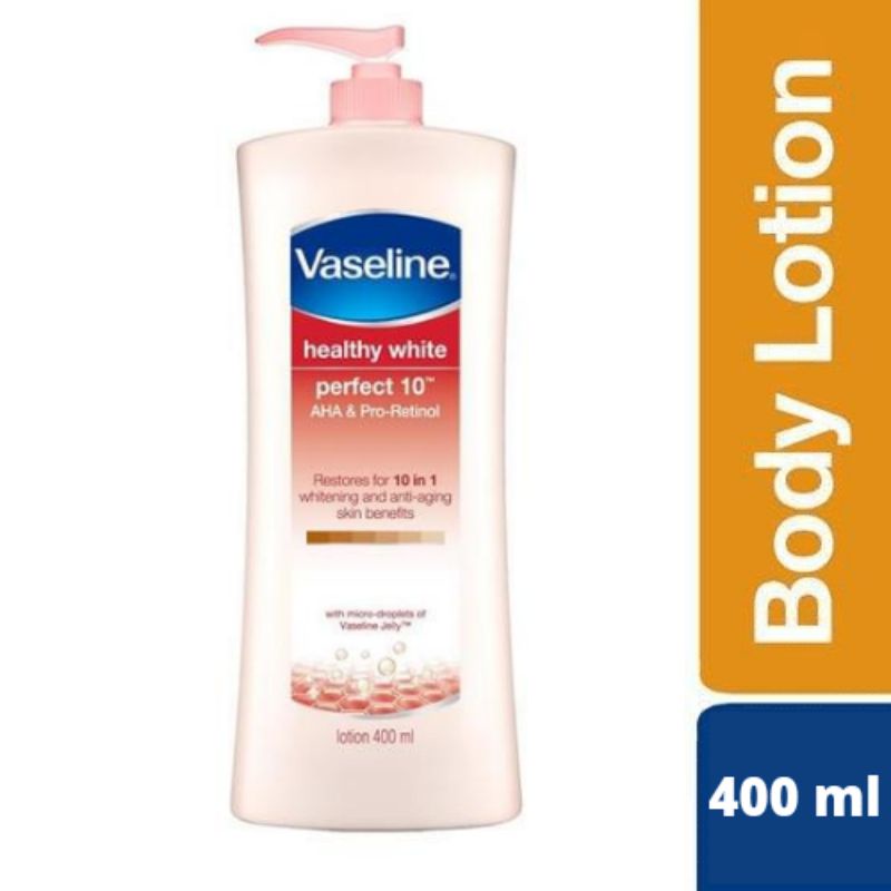 Jual Vaseline Healthy White Perfect 10 Lotion 400ml | Shopee Indonesia