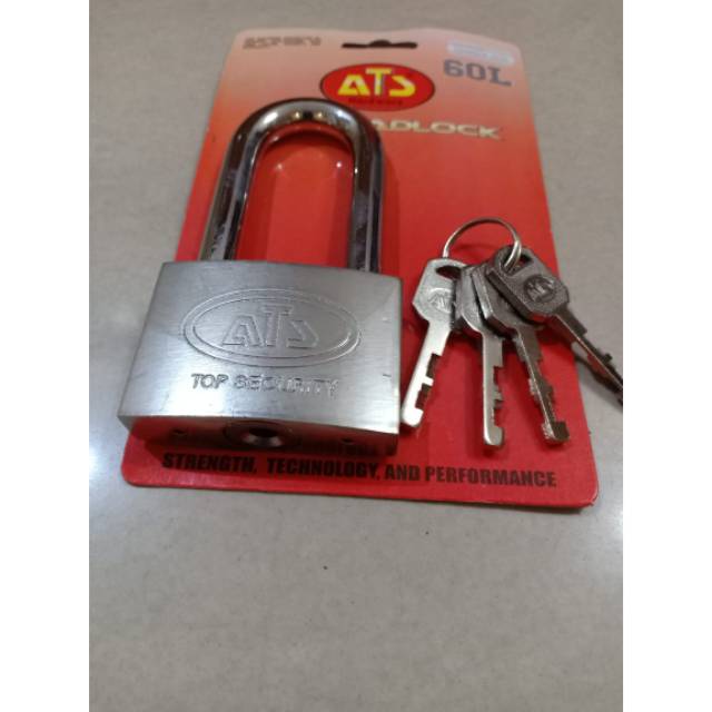 Jual Gembok 60 mm ATS leher panjang memiliki 4 anak kunci tipe kotak ...