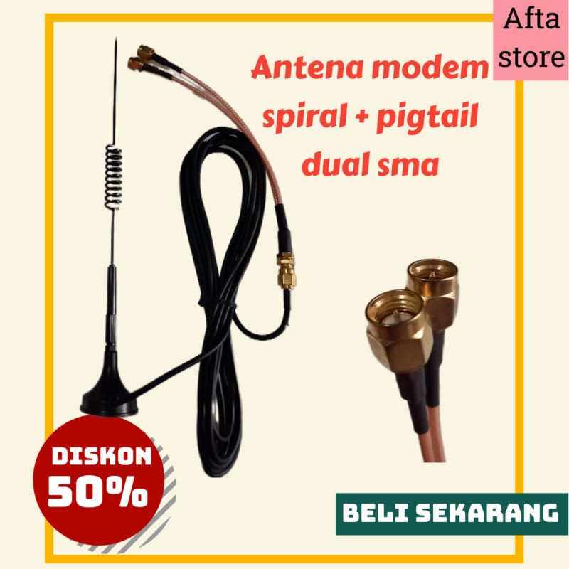 Jual Antena penguat signal modem wifi spiral dual sma orbit pro orbit ... Jual Antena penguat signal modem wifi spiral dual sma orbit pro orbit ...