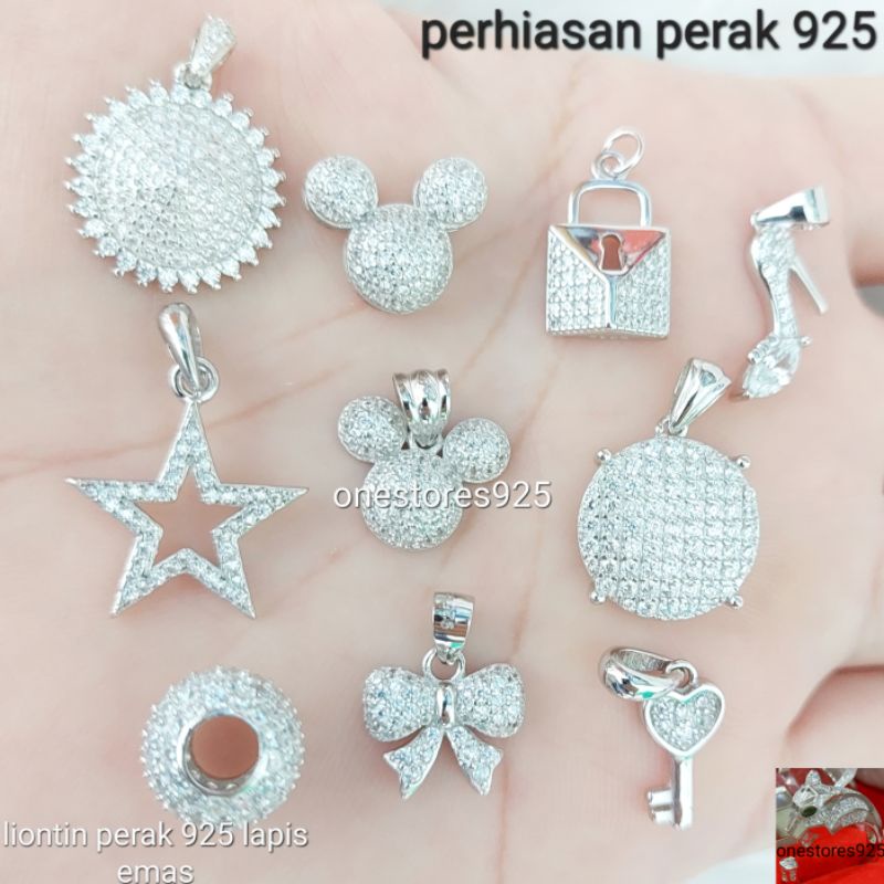 Jual Liontin Perak Asli Silver 925 Model Model Lapis Emas Putih ...