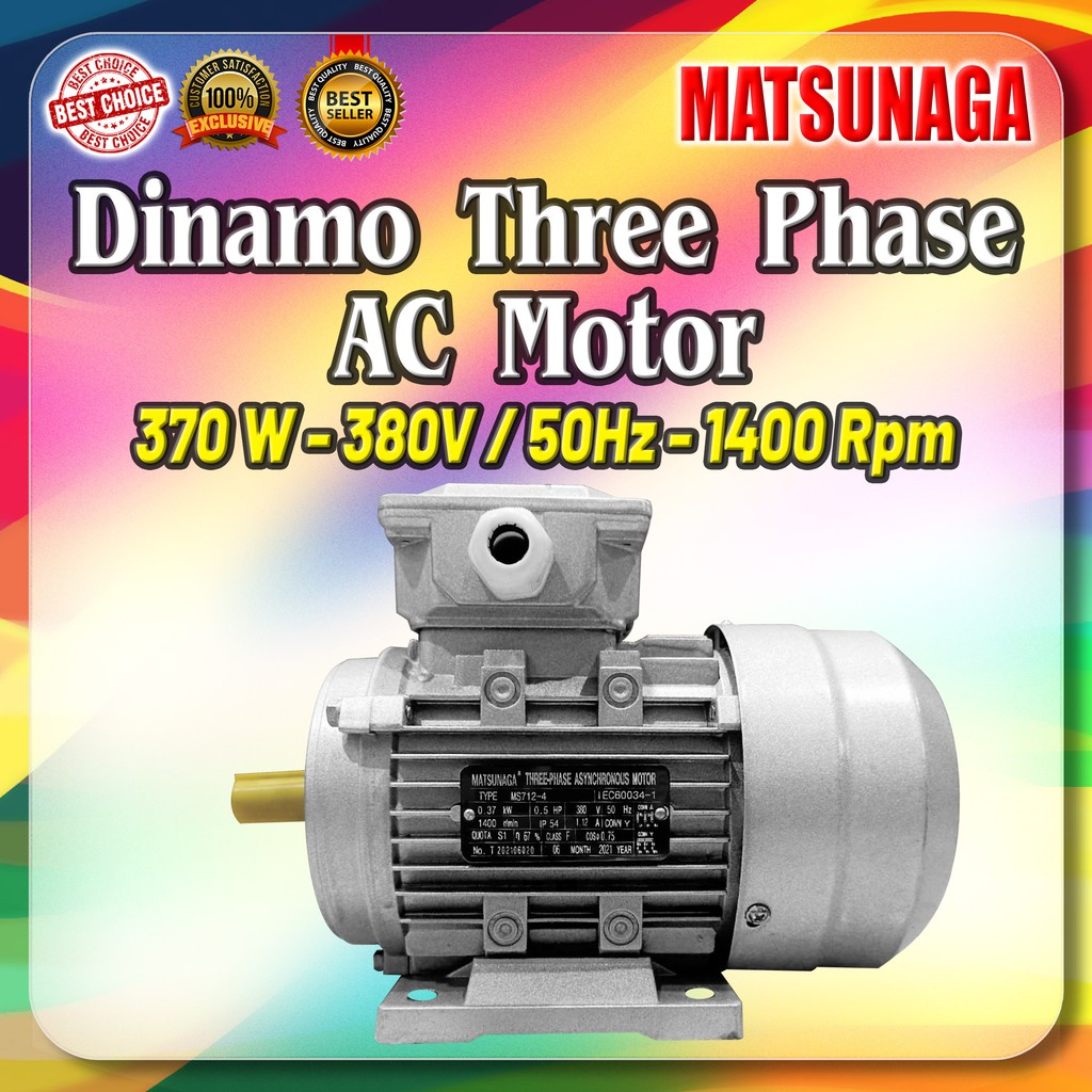 Jual DINAMO THREE PHASE AC MOTOR (370W - 380V - 1400RPM) | Shopee Indonesia