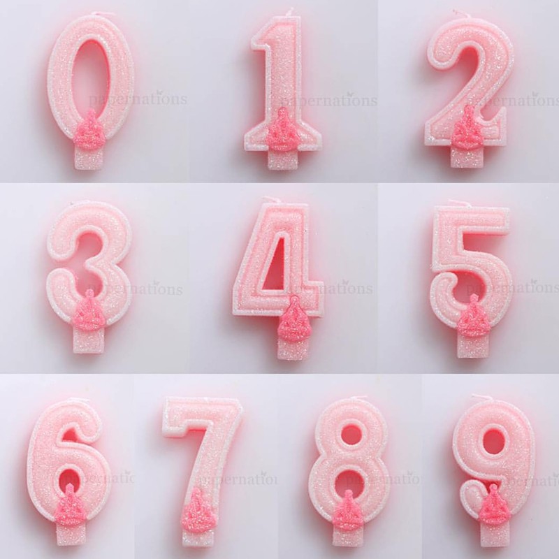 Jual Pink Glitter Numbers Candles | Shopee Indonesia