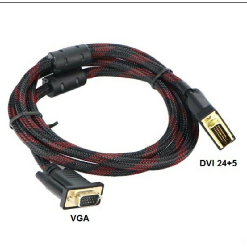 Jual SKU-1014 KABEL DVI 24+5 TO VGA / DVI 24+5 PIN TO VGA | Shopee ...